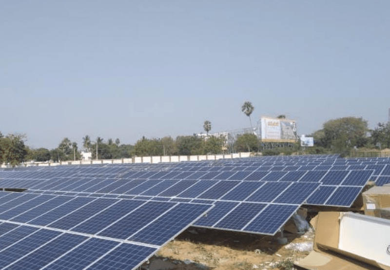Ground mounted solar system at Vijaywada Airport